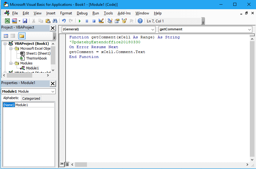 How to easily extract comments contents in Excel?