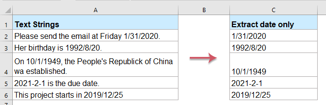 How To Extract Date From Text Strings In Excel 