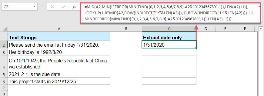 How To Extract Date From Text Strings In Excel 