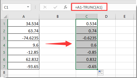 How to extract decimal value from string in Excel?