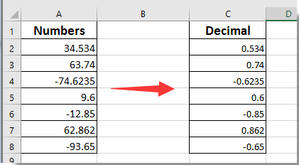 How to extract decimal value from string in Excel?