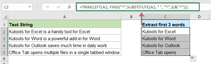 How To Extract First Or Last Two Or N Words From Text String 