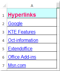 How to extract actual addresses from hyperlinks in Excel?