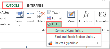 How to extract actual addresses from hyperlinks in Excel?