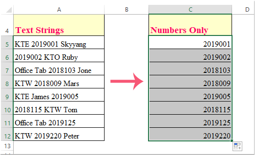 How To Extract Number Only From Text String In Excel 
