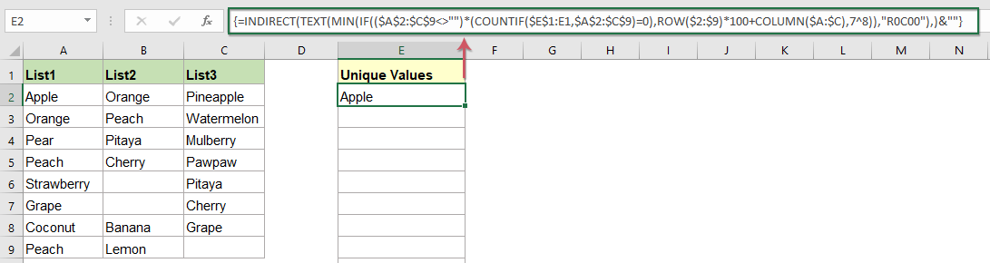 Excel Formula To Extract Unique Values In A Column Printable Forms 