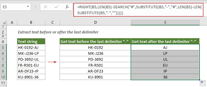 Excel-Tutorial – Extrahieren Sie Text oder Zahlen nach einer bestimmten Position