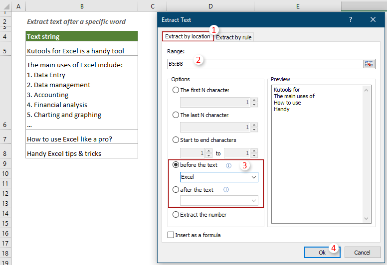 Excel tutorial – extract text or number by specific position