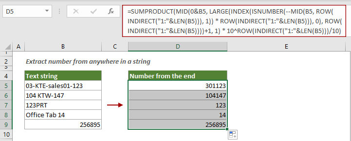 Excel tutorial – extract text or number by specific position