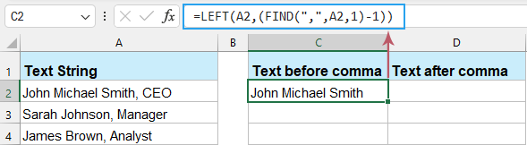 Extract text before/after space or comma in Excel - Easy Guide