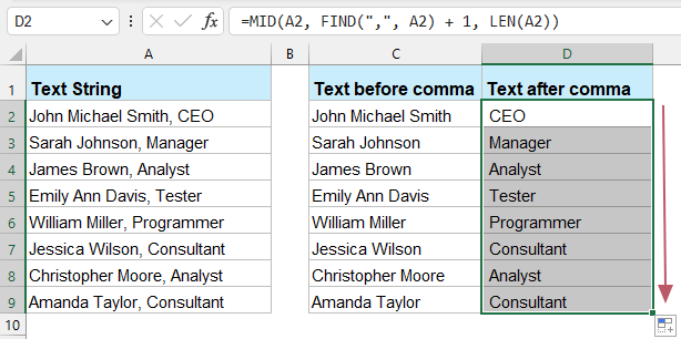 Extract Text Beforeafter Space Or Comma In Excel Easy Guide