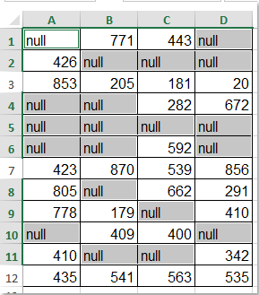 How to fill blank cells with 0 or other specific value in Excel?