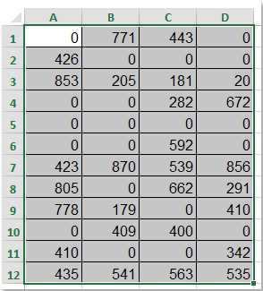 How to fill blank cells with 0 or other specific value in Excel?