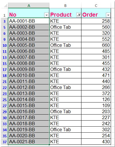 How to fill down sequence numbers skip hidden rows in Excel?