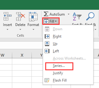 How to fill series or formula to a specific row without dragging in Excel?