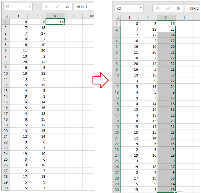 How To Fill Series Or Formula To A Specific Row Without Dragging In Excel