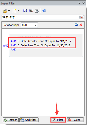 How To Filter Dates Between Two Specific Dates In Excel
