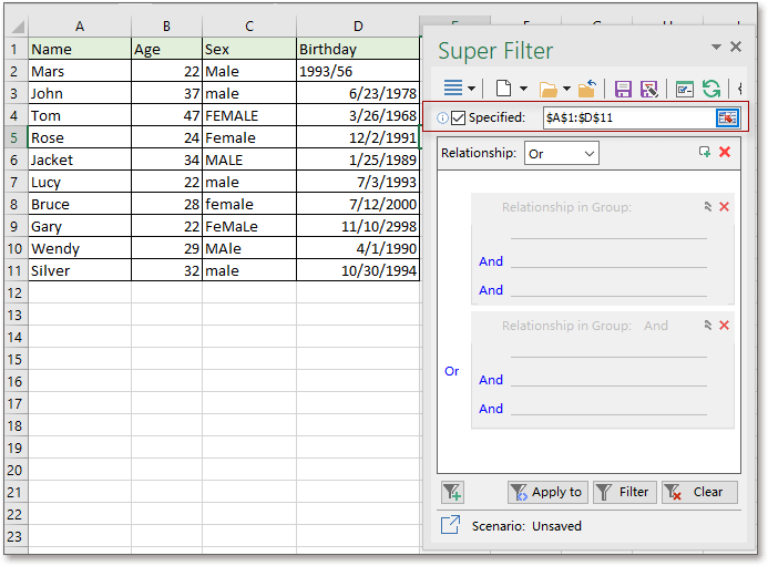 how-to-filter-cells-with-case-sensitive-in-excel
