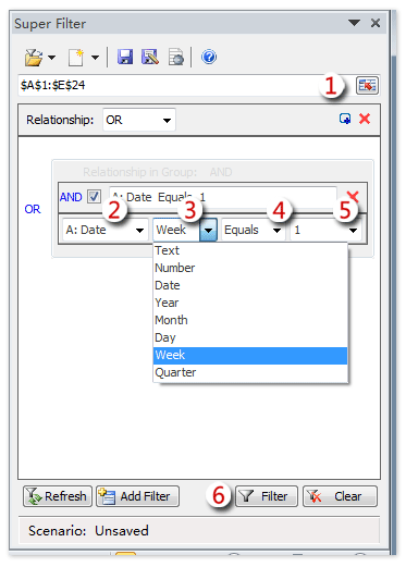 How to filter weekdays and weekend days in Excel?