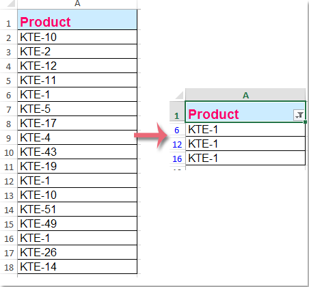 How to filter exact text in Excel?