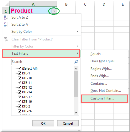 How to filter exact text in Excel?