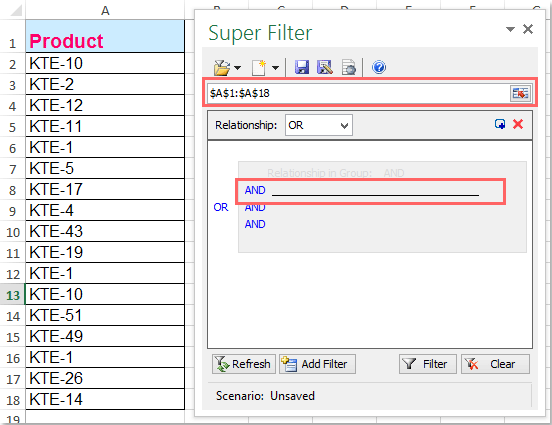 How to filter exact text in Excel?