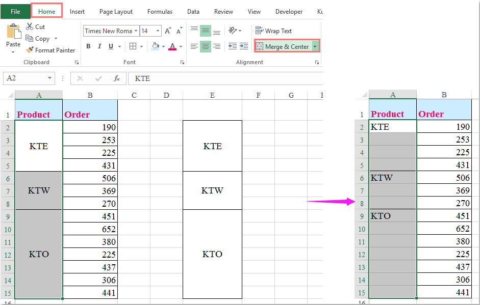 How To Filter All Related Data From Merged Cells In Excel 