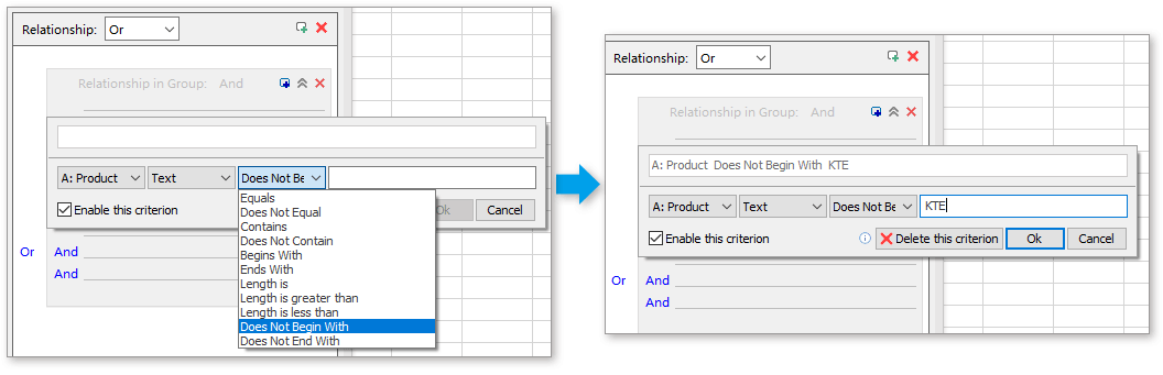 Three quick ways to filter cells does not begin / end with a string in ...