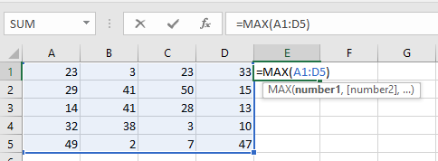 How to find the maximum / minimum absolute values in Excel?