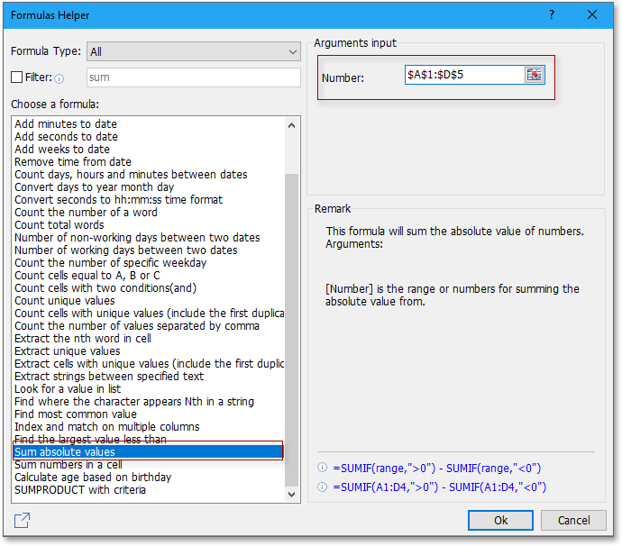 How to find the maximum / minimum absolute values in Excel?