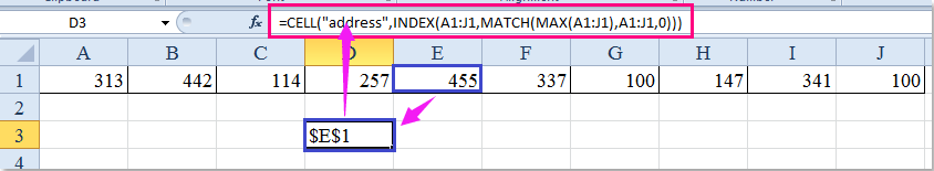 How To Find Address Of Cell With Max Or Min Value In Excel 
