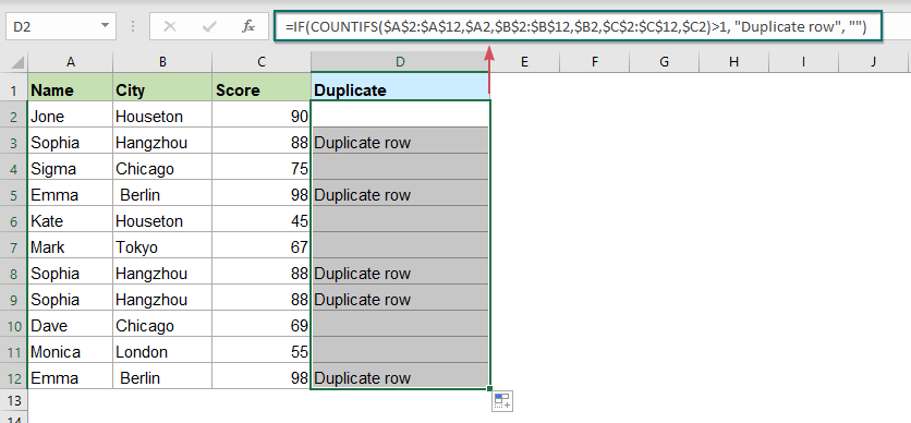 How To Find And Highlight Duplicate Rows In A Range In Excel 