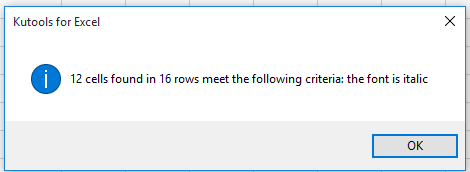 How to quickly find and filter cells by italics format in Excel?