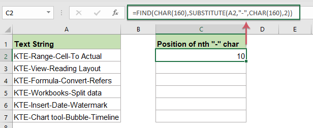 How To Find The First Last Or Nth Occurrence Of A Character In Excel 