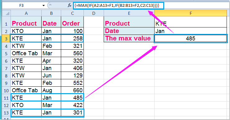  C mo Encontrar El Valor M ximo O M nimo Seg n Los Criterios En Excel 