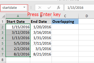 How to find overlapping date/time ranges in Excel?