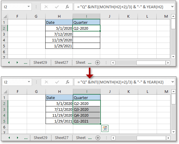  How To Find Or Get Quarter From A Given Date In Excel 