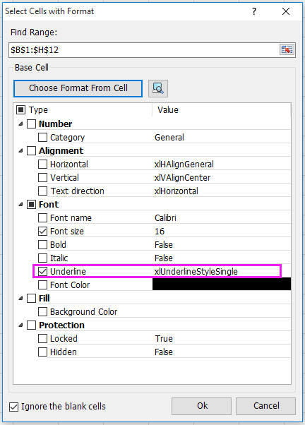 How To Find All Underlined Texts In A Range Or Whole Worksheet In Excel 