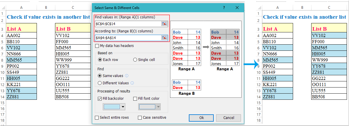 How To Check Or Find If Value Exists In Another Column 