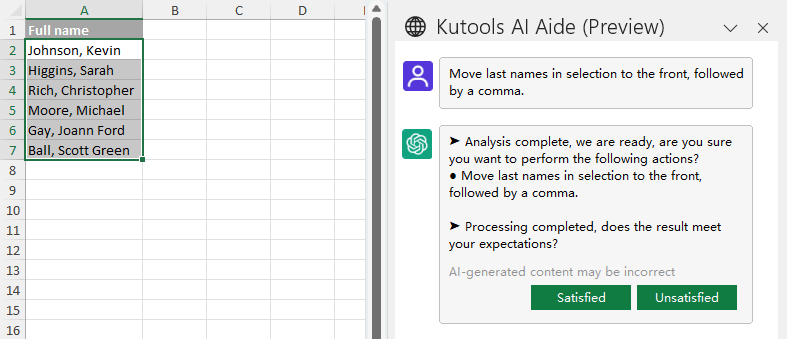 Switch first & last names in Excel: An easy complete guide