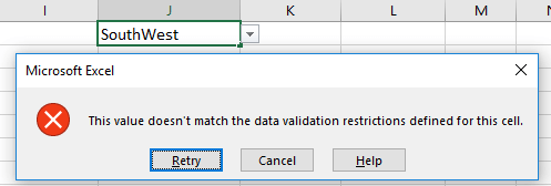 How to force user to select data from a list in Excel?