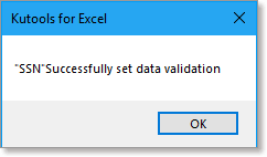 How to use data validation to only allow SSN number entered in Excel?