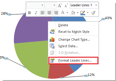 How to format leader lines in Excel?