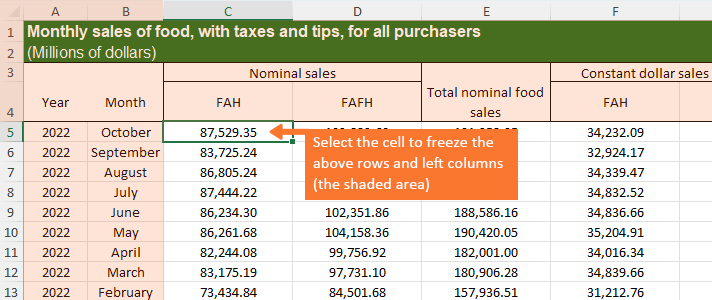 Freeze rows and columns in Excel (Easy tutorial)
