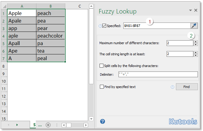 How to apply fuzzy lookup to find approximate match result in Excel?