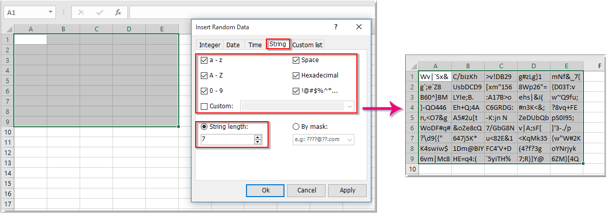 How To Generate Random Character Strings In A Range In Excel 