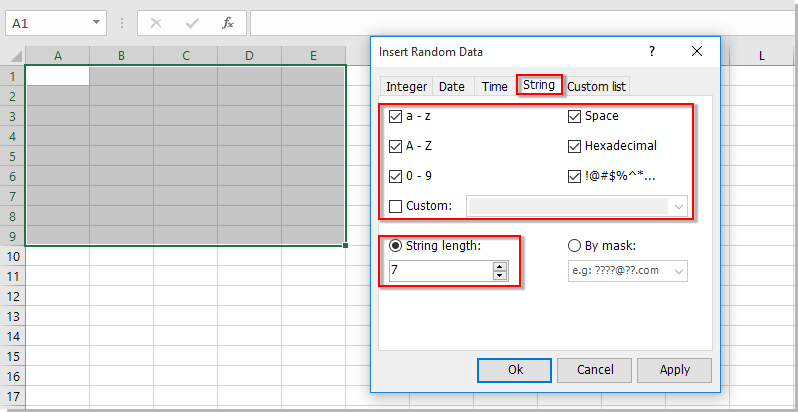 How To Generate Random Character Strings In A Range In Excel 