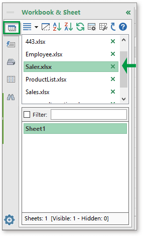 How to get the list of last or current opened Excel files?