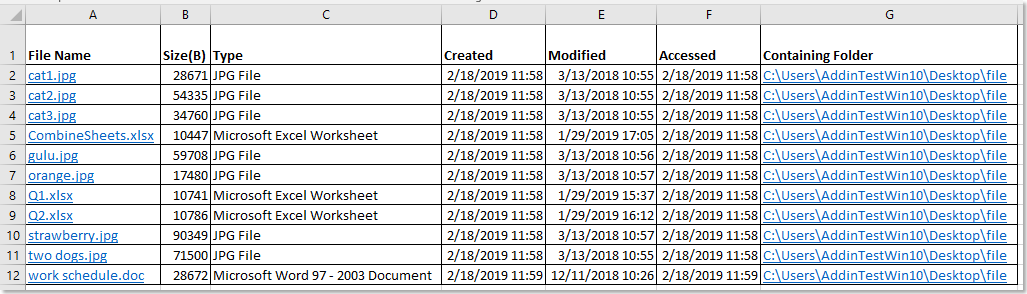 How to quickly list the picture names/file names of a folder to Excel ...