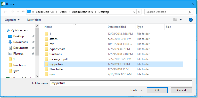 How to quickly list the picture names/file names of a folder to Excel cells?